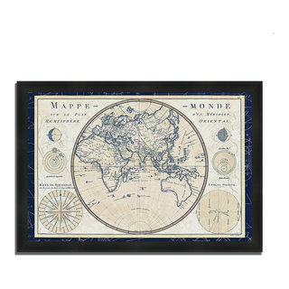 "Plan De Meridien Blue Border" By Sue Schlabach, Framed Painting Print ...