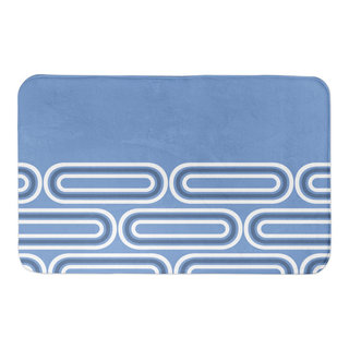 Groovy Blue Lines 34x21 Bath Mat, 34x21 - Contemporary - Bath Mats - by ...