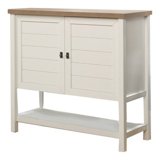 Sauder Cottage Road Engineered Wood 39" Console Table in Soft White ...