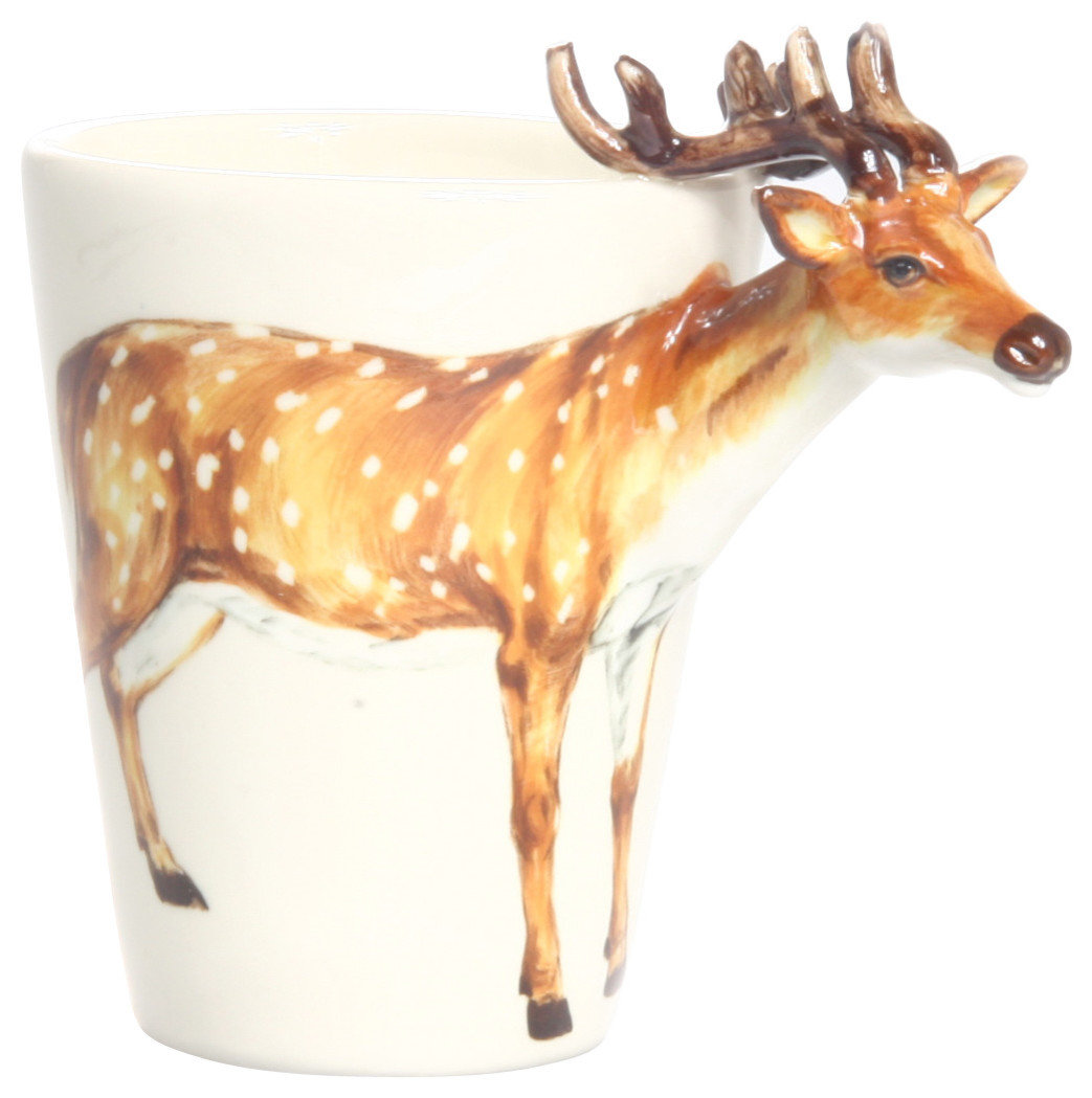 Deer 3D Ceramic Mug - Rustic - Mugs - by Blue Witch Ceramics Inc. | Houzz