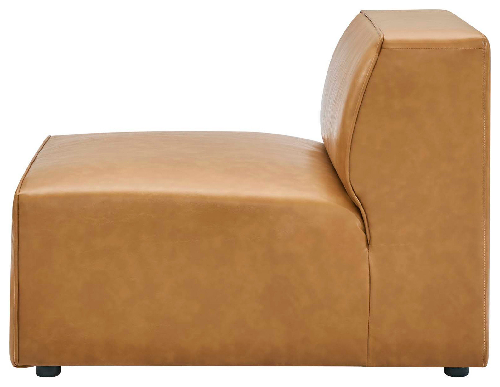 Sofa Middle Chair, Faux Vegan Leather, Gray, Modern, Lounge Hospitality ...