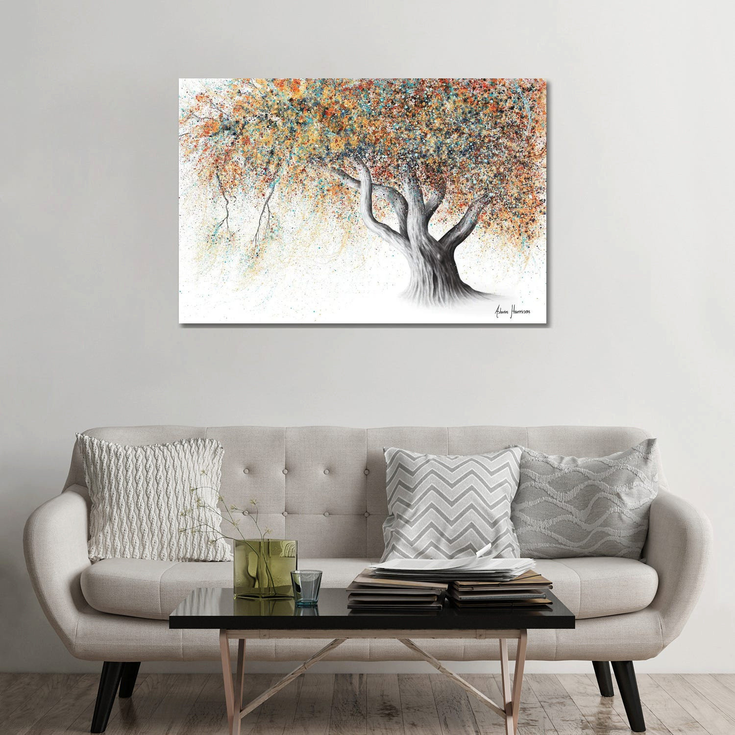 Rusty Autumn Tree by Ashvin Harrison Art Print, 32"x48"x1.5 ...