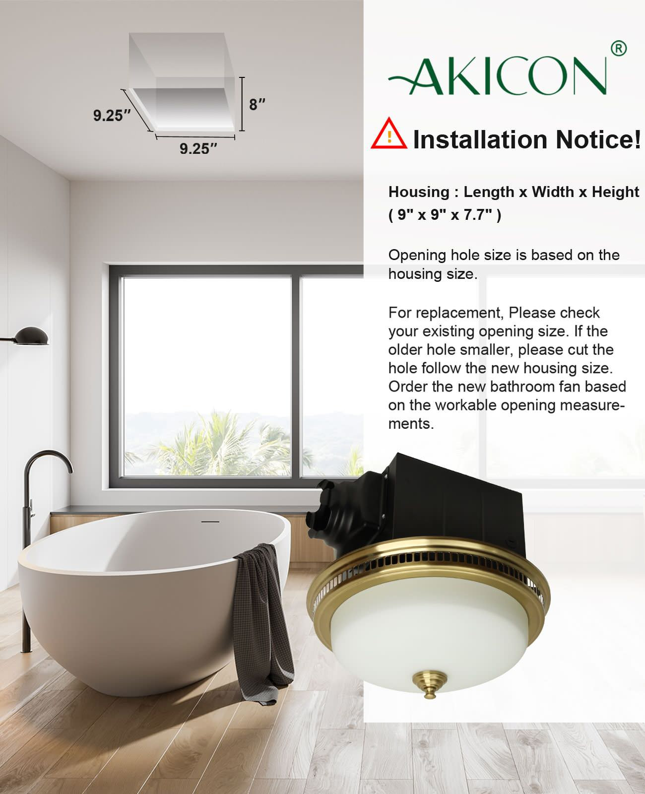 Bathroom Exhaust Fan With LED Light and Nightlight 110CFM 1.5 Sone ...