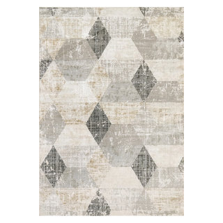 Dynamic Rugs Quartz 27070 Vintage and Distressed Rug, Ivory and Slate ...