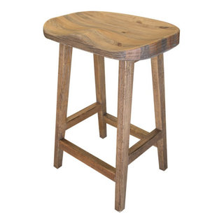 Tulum Solid Wood Stool - Craftsman - Bar Stools And Counter Stools - by ...