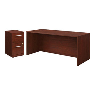 Home Square 2-Piece Set with Desk Shell and 2-Drawers Mobile File ...
