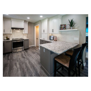 Gray and Cream Kitchen with Cambria Bellingham quartz countertops ...