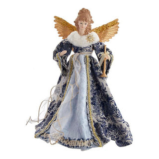 17" Indigo Blue Angel Tree Topper, 17'' - Holiday Accents And Figurines ...