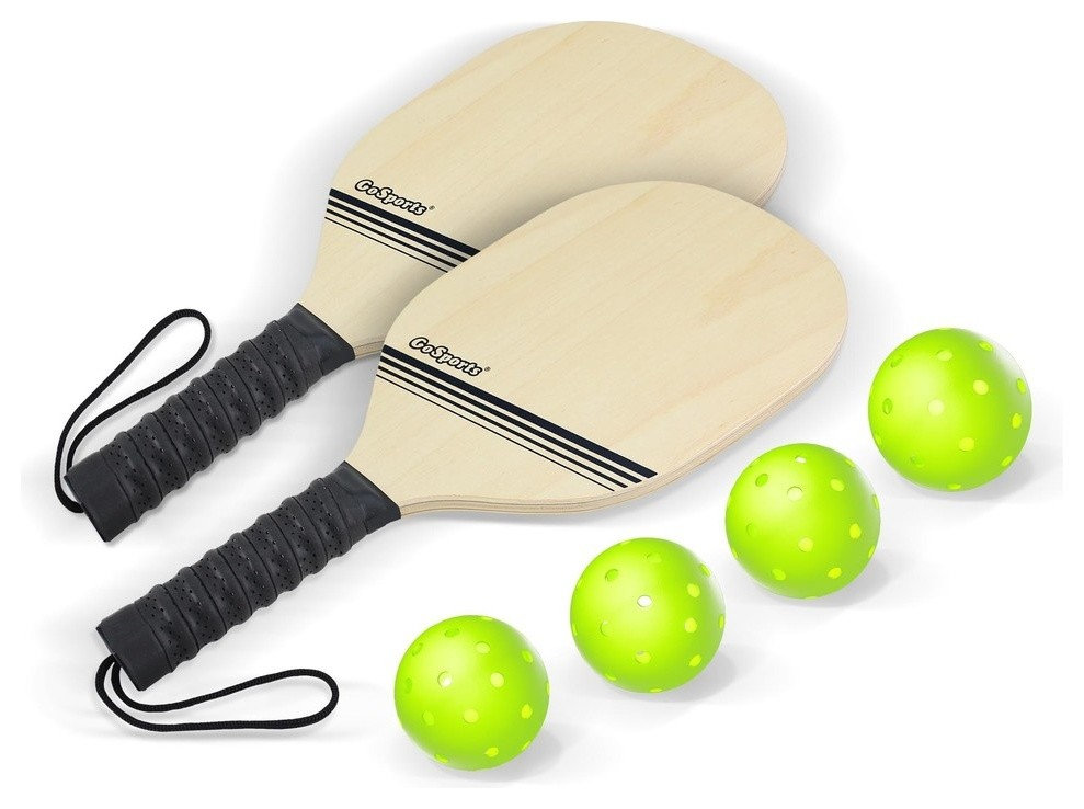 Wood Pickle Ball Starter Set - Contemporary - Outdoor And Lawn Games ...