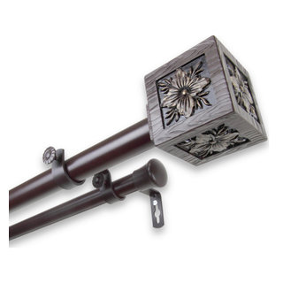 Zula 1" Double Curtain Rod, 28-48" - Traditional - Curtain Rods - by ...