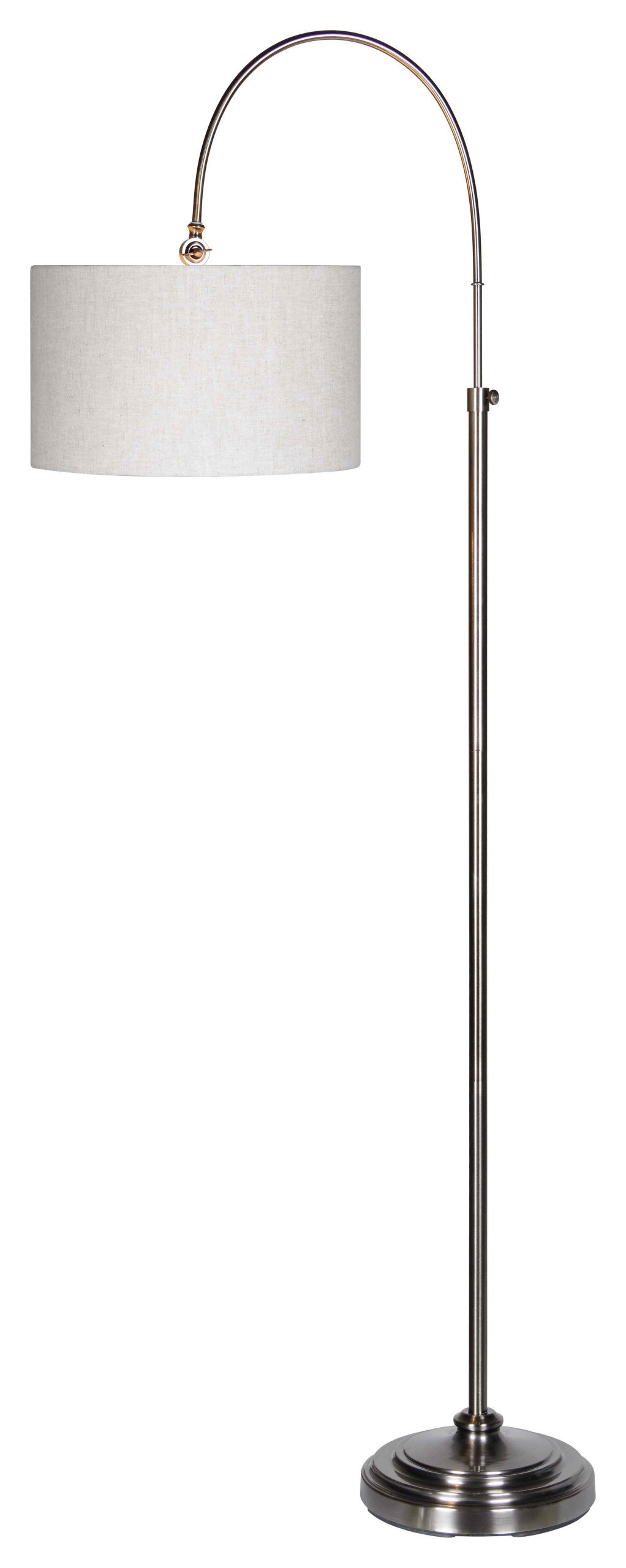 Porter 76" Adjustable Floor Lamp with Linen Shade, Pewter ...