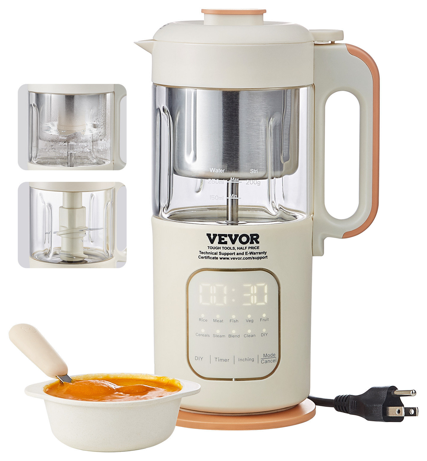 VEVOR Baby Food Maker Baby Food Processor Automatic Steamer and Blender ...