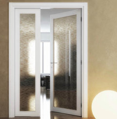 Asymmetric double doors for master bedroom