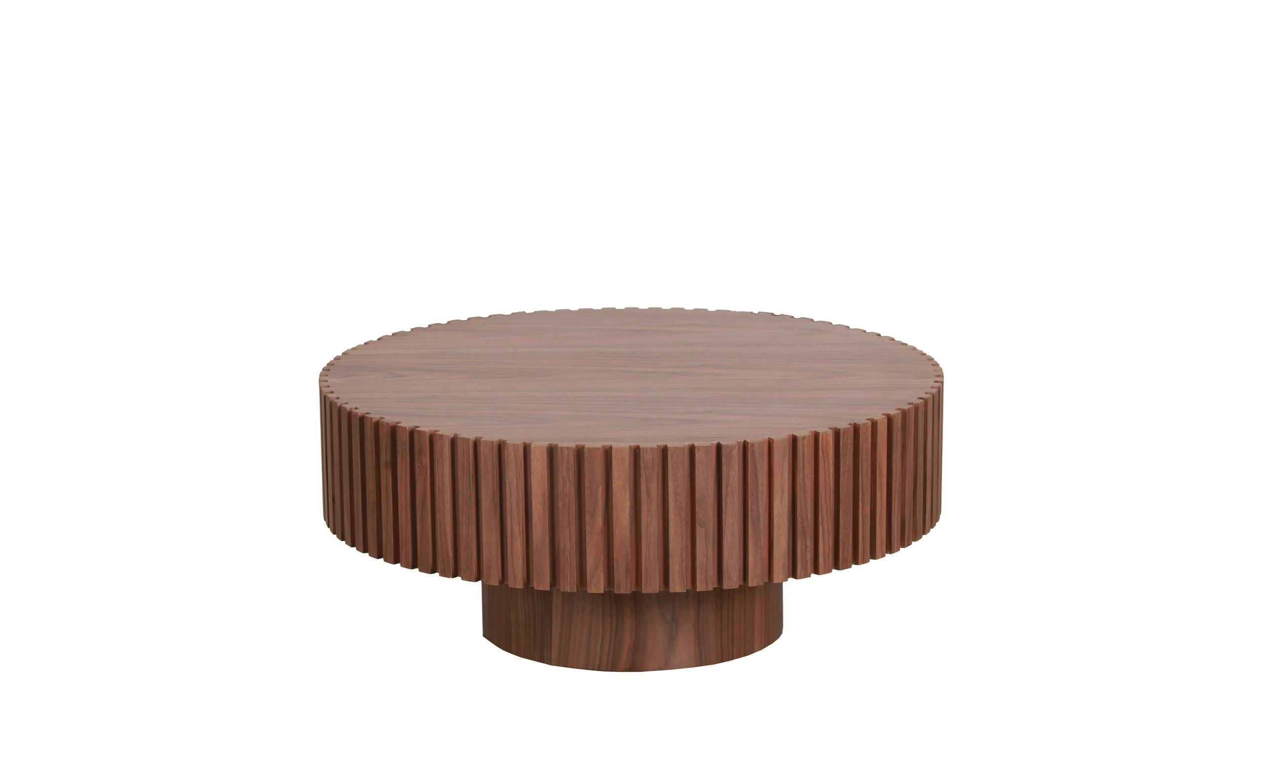 Modrest Pierre Modern Walnut Small Round Coffee Table - Transitional ...