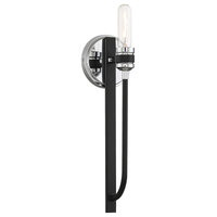 Kenyon 1-Light Wall Sconce, Matte Black With Polished Chrome Accents - Transitional - Wall ...