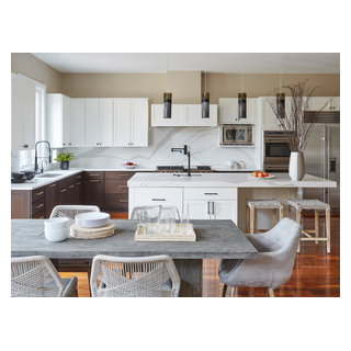 Color Block Kitchen - Transitional - Chicago - by Staci Munic Interiors ...