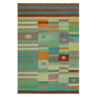 Winchester Kilim Myani Gray/Blue Rug, 6'8x9'9, 6'8x9'9 - Southwestern ...