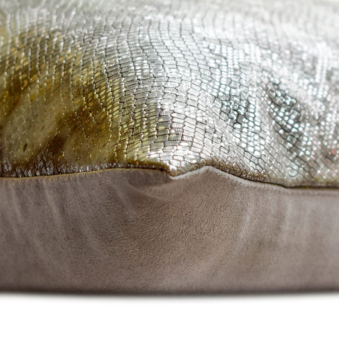 Silver & Gray Faux Leather Snake 20"x20" Throw Pillow Cover-Serpentine ...