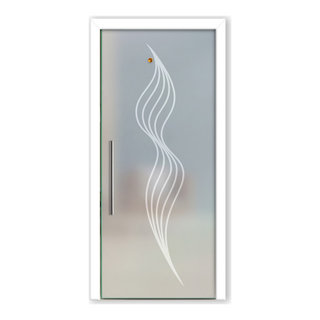 Frameless Glass Pocket Sliding Door and Rhinestone Applications, 38"x81 ...
