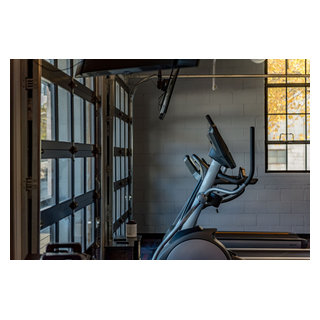 Full-View Aluminum Doors - Home Gym - Modern - Home Gym - Chicago - by ...