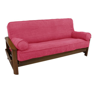 Full Futon Cover Set With 2 Pillows, 3-Piece Set, Berry - Contemporary ...