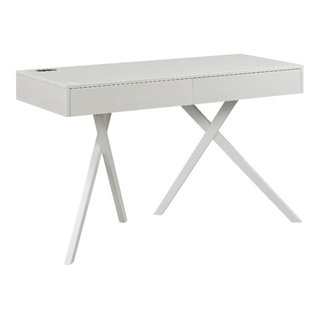 Furniture of America Alto Wood Writing Desk with USB in Dark Cherry ...