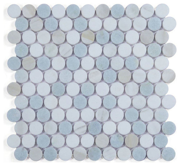 Mosaics Marble Penny Series - Blue Sky Tile for Floors Walls ...