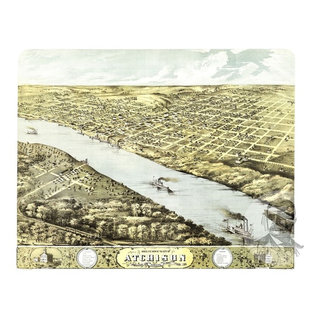 Old Map of Atchison Kansas 1869, Vintage Map Art Print, 12"x18 ...