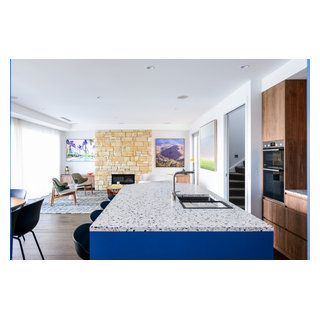 Blue Kitchen with Terrazzo Benchtops - Eclectic - Kitchen - Sydney - by ...