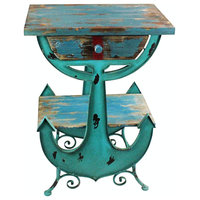 Anchors Aweigh Coastal Side Table - Beach Style - Outdoor Side Tables ...