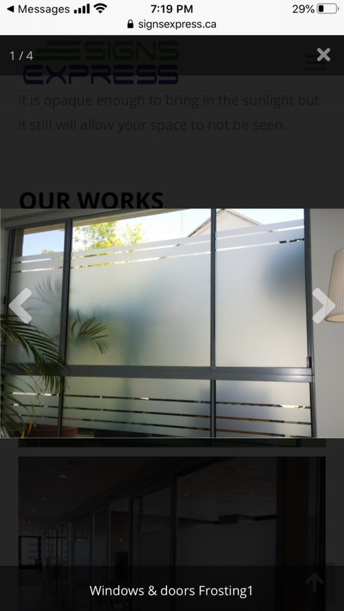 Frosted Glass Living Room Window