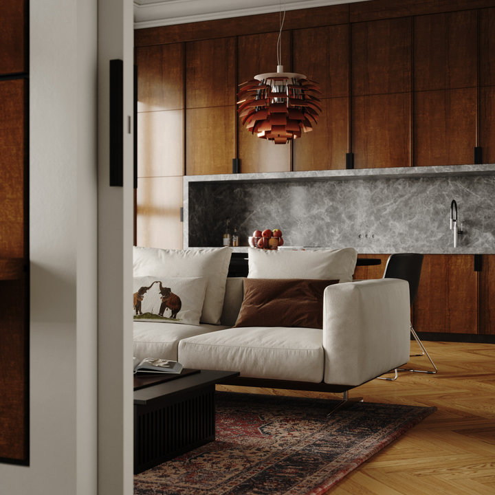 75 Mid-Century Modern Wall Paneling Living Room Ideas You'll Love ...