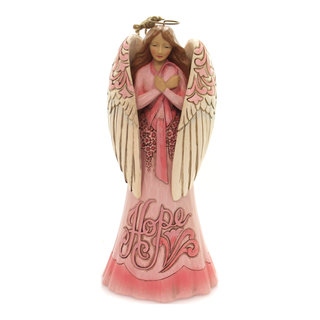 Jim Shore NEVER GIVE UP Polyresin Breast Cancer Angel 6005910 ...