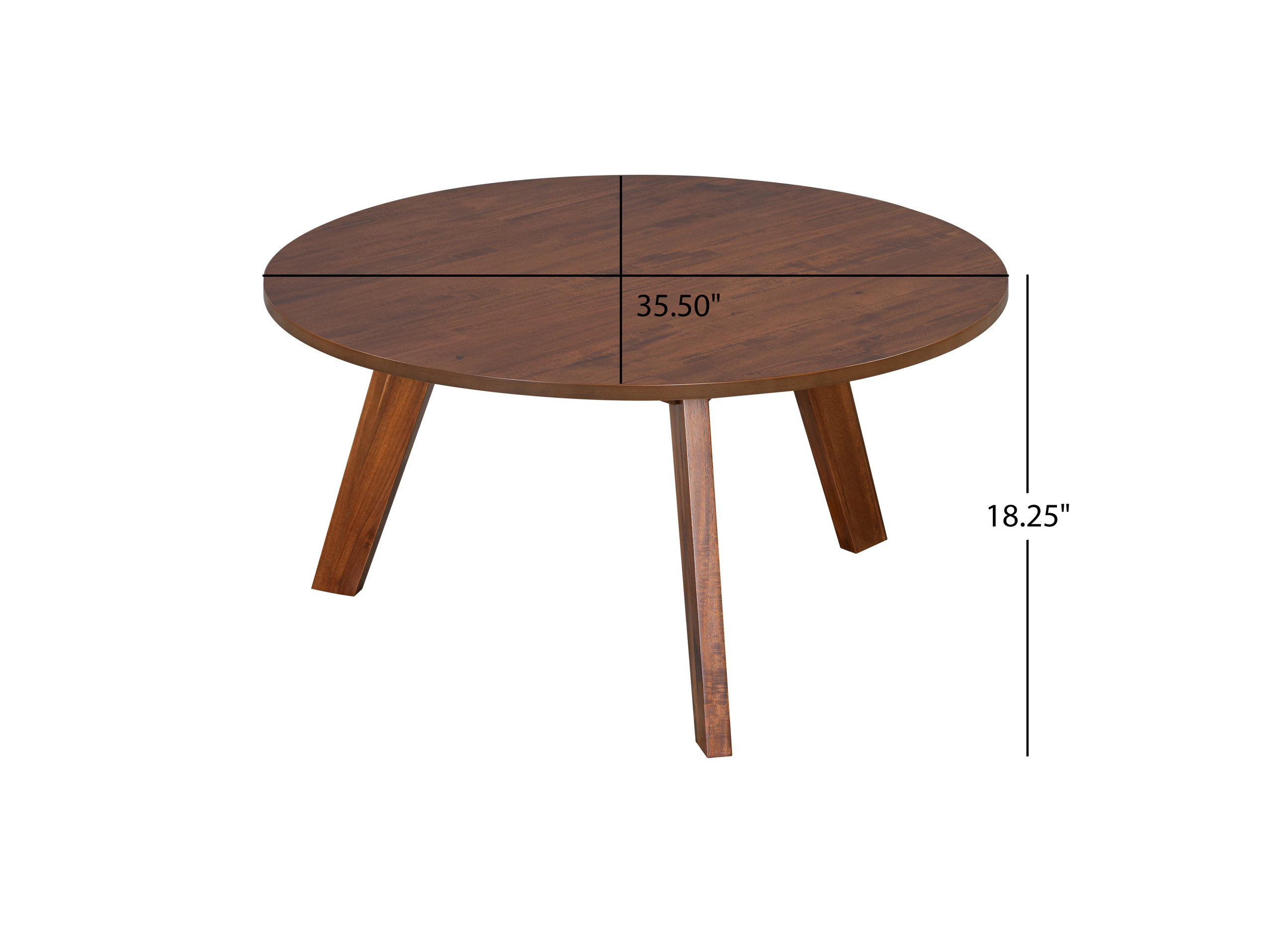 GDF Studio Canton Acacia Coffee Table, Mid-Century Modern Round Design ...