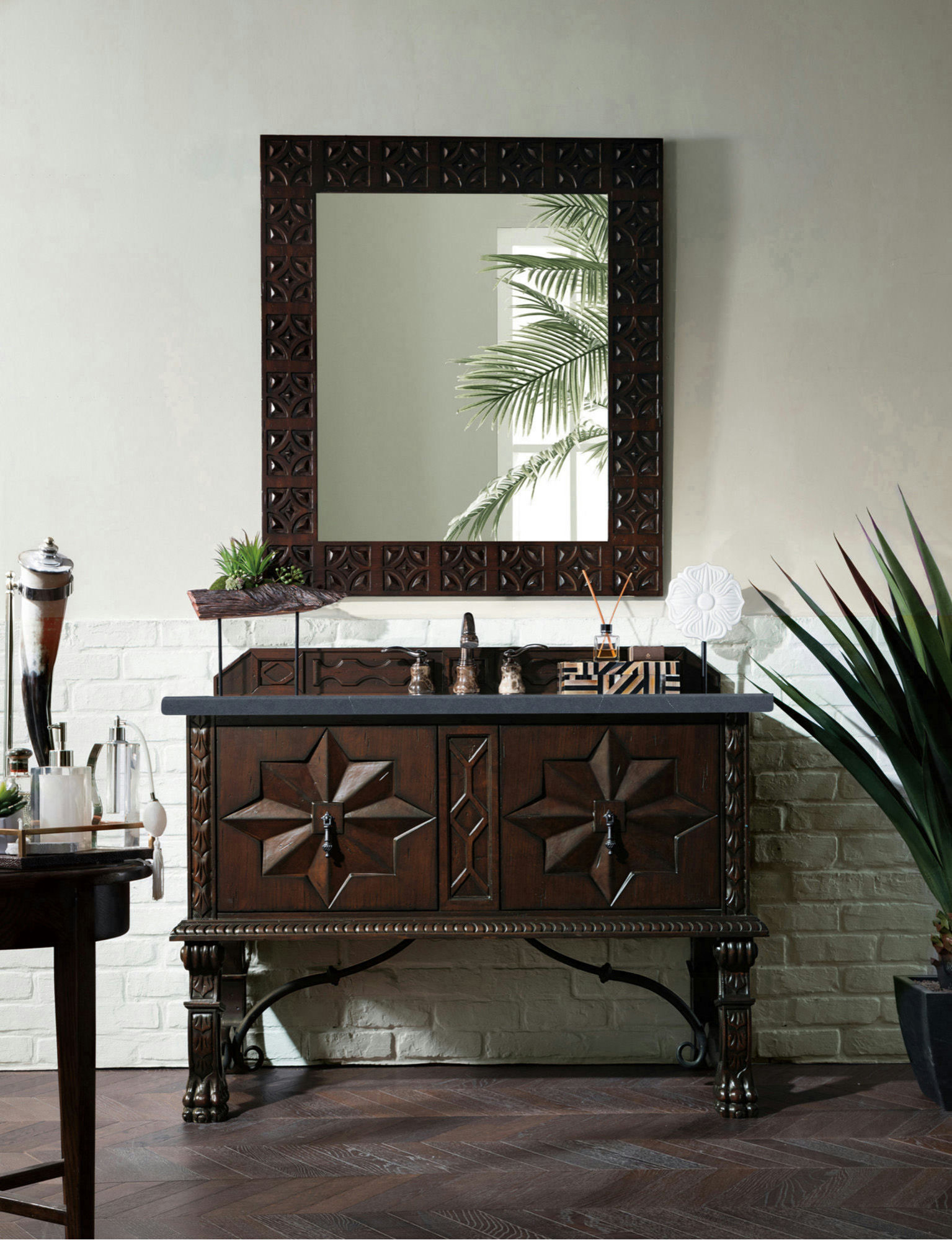 Balmoral 48" Single Vanity Antique Walnut, 3 Cm Charcoal Soapstone ...