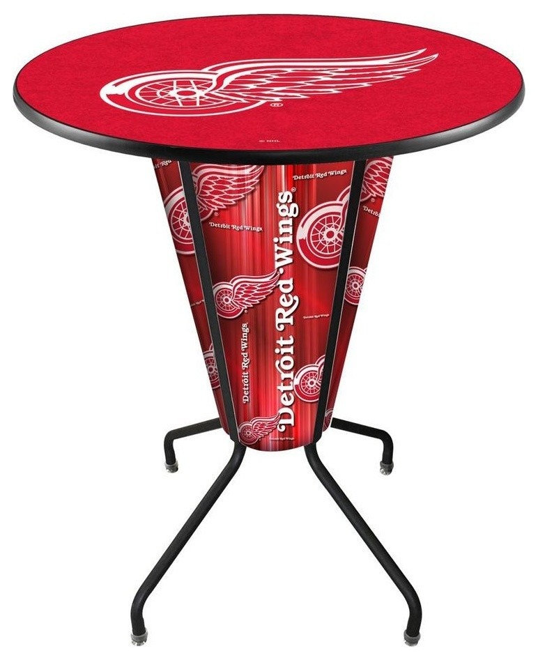 Lighted Detroit Red Wings Pub Table - Contemporary - Outdoor Pub And ...