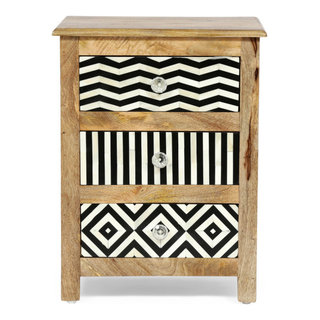Hickson Mango Wood Nightstand - Transitional - Nightstands And Bedside ...