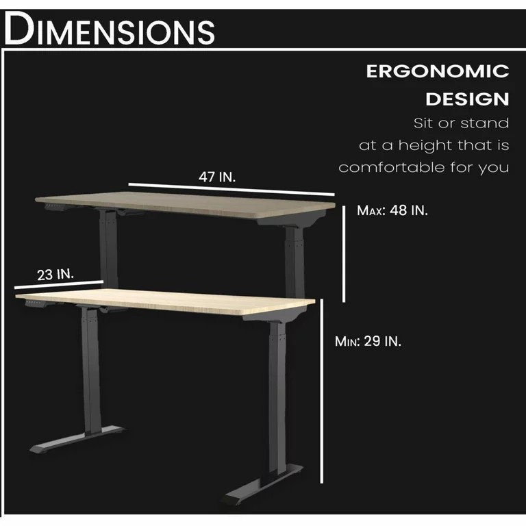 Modern Electric Desk, Black Painted Metal Legs With Adjustable Worktop ...