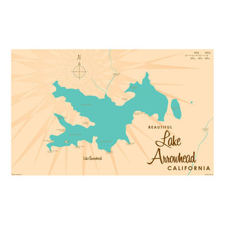 Lakebound Lake Arrowhead California Map Art Print, 30"x45 ...