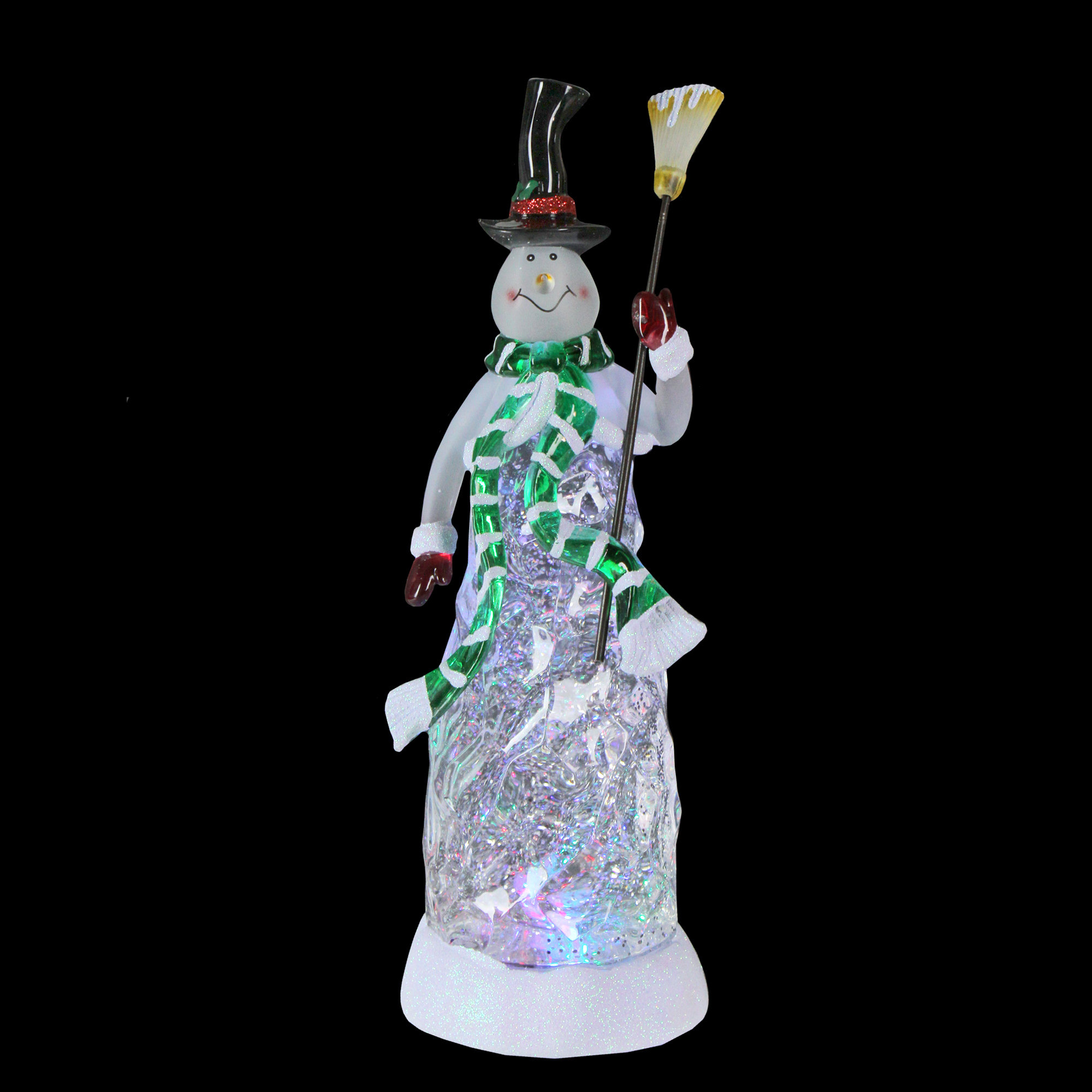 LED Lighted Color Changing Snowman Christmas Glittering Snow Dome 11 ...