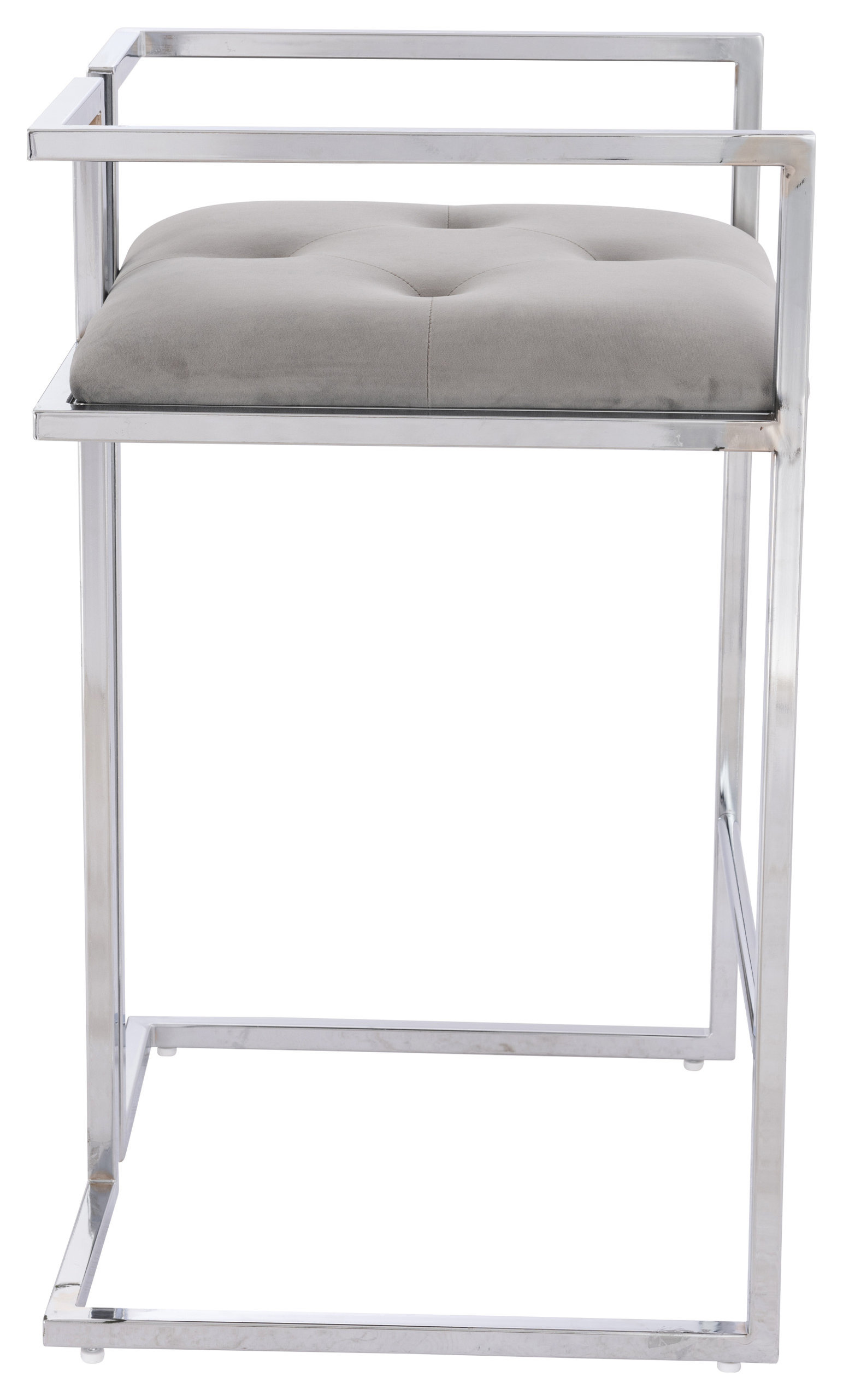 Coralie Silver Satin Kitchen Counter Stool - Contemporary - Bar Stools ...