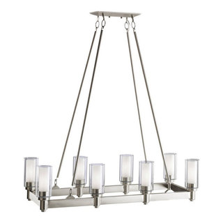 8 Light Contemporary Minimalist Kitchen Island Light Fixture Clear ...