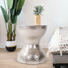 The Espen Silver Hourglass Stool/Side Table - Contemporary - Side ...