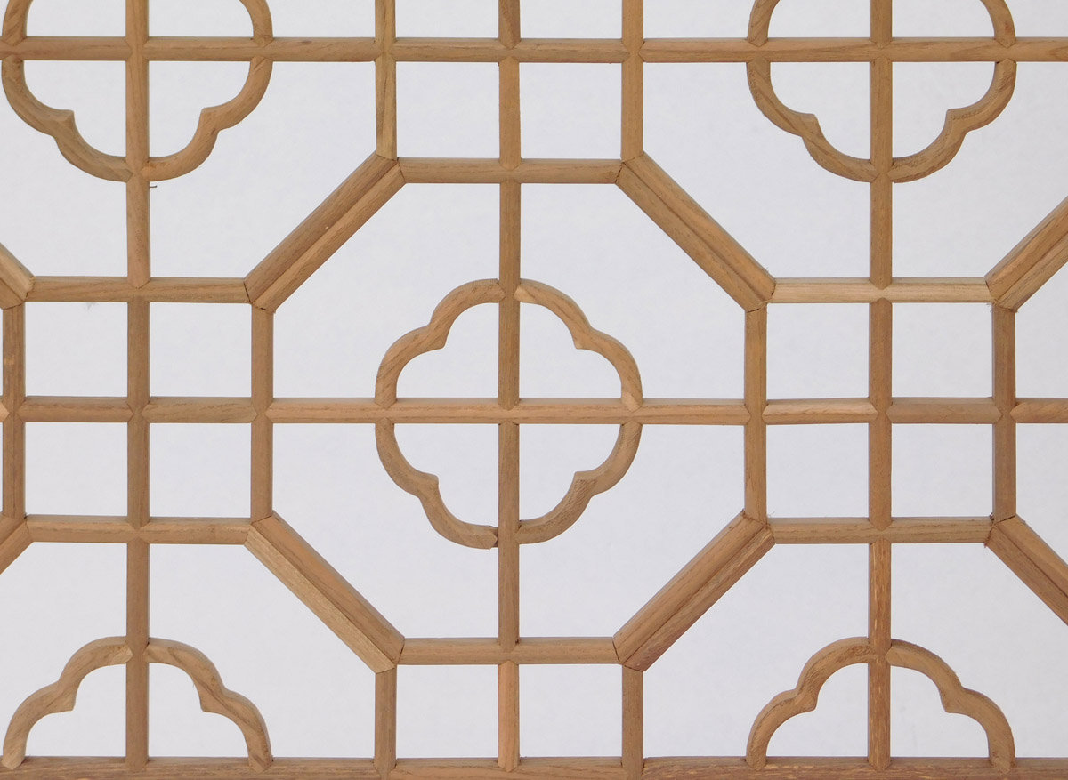 Chinese Round Flower Geometric Pattern Wall Panel Hcs2224 - Asian ...