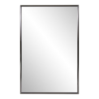 Brushed Titanium Rectangular Wall Mirror - Transitional - Bathroom ...