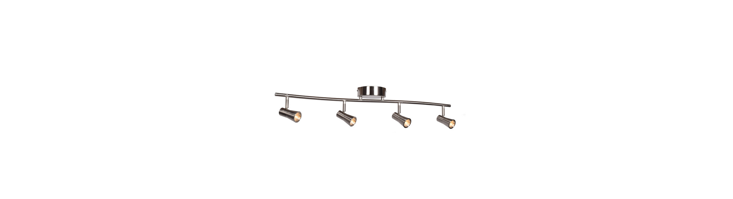 Sleek 4-Light Dimmable LED Spotlight Semi-Flush, Brushed Steel, BS ...