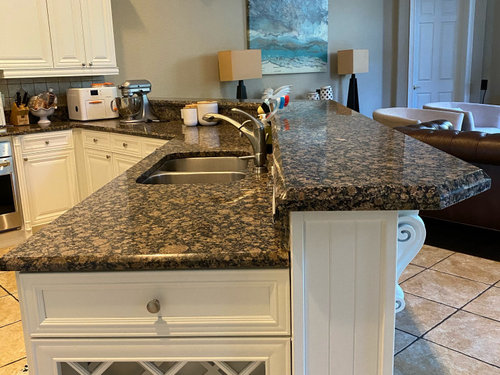 Bar height or counter height peninsula