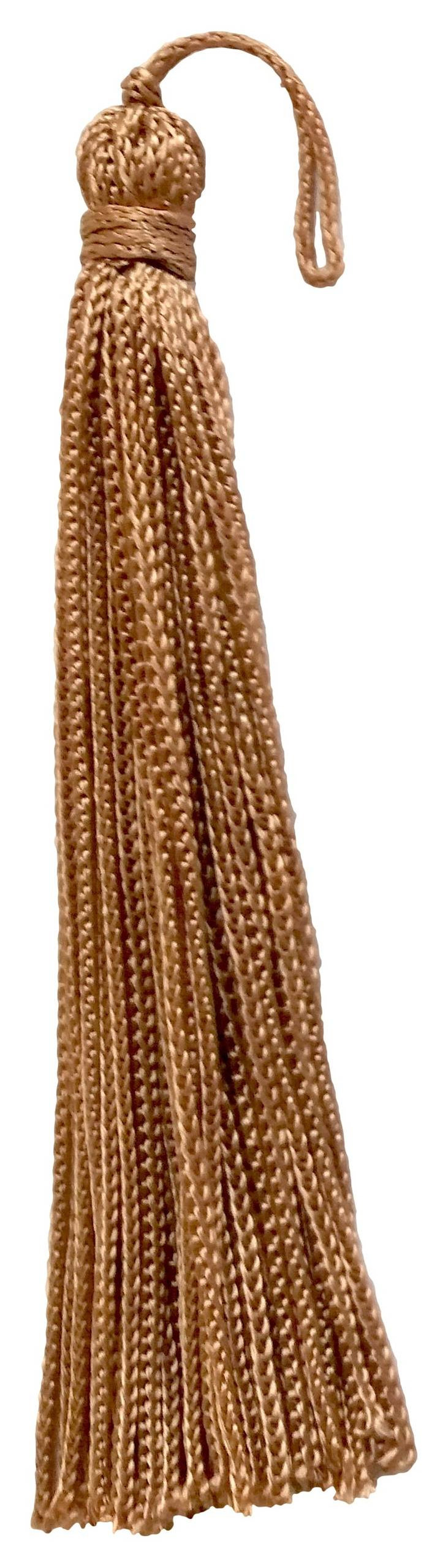 Set of 10 Grain / Dark Sand Chainette Tassel, 4 Inch Long with 1 Inch ...
