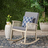 Beulah Outdoor Acacia Wood Rocking Chair - Farmhouse - Outdoor Rocking ...