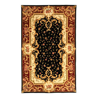 Safavieh Naples na508b Rug, Black/Red, 8' Round - Victorian - Area Rugs ...